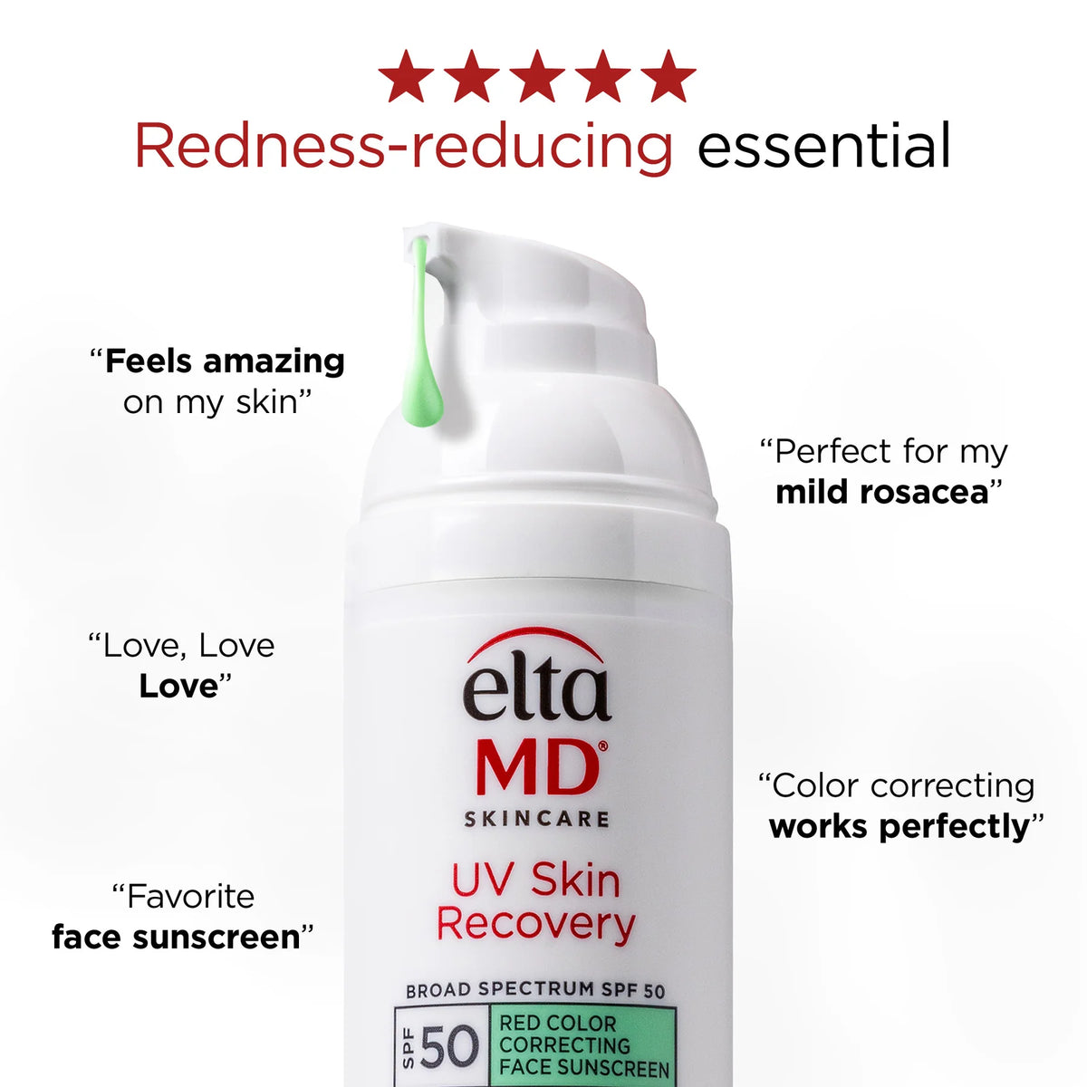 EltaMD UV Skin Recovery Red Color Correcting Green Tint Broad Spectrum ...